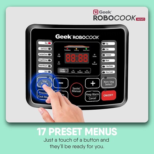 Geek Robocook Nuvo 8 Litre Electric Pressure Cooker / Express Shipping ...