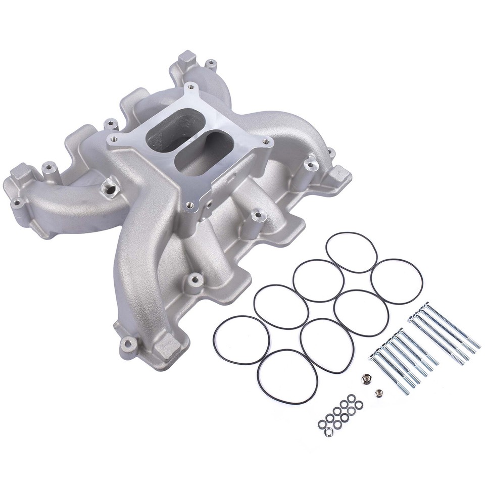 300-130 Dual Plane Carbureted Intake Manifold for GM LS1/LS2/LS6 Satin ...