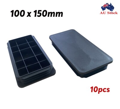 10 x Plastic Caps 100x150mm Trailer End Cap Rectangular Tube Insert ...