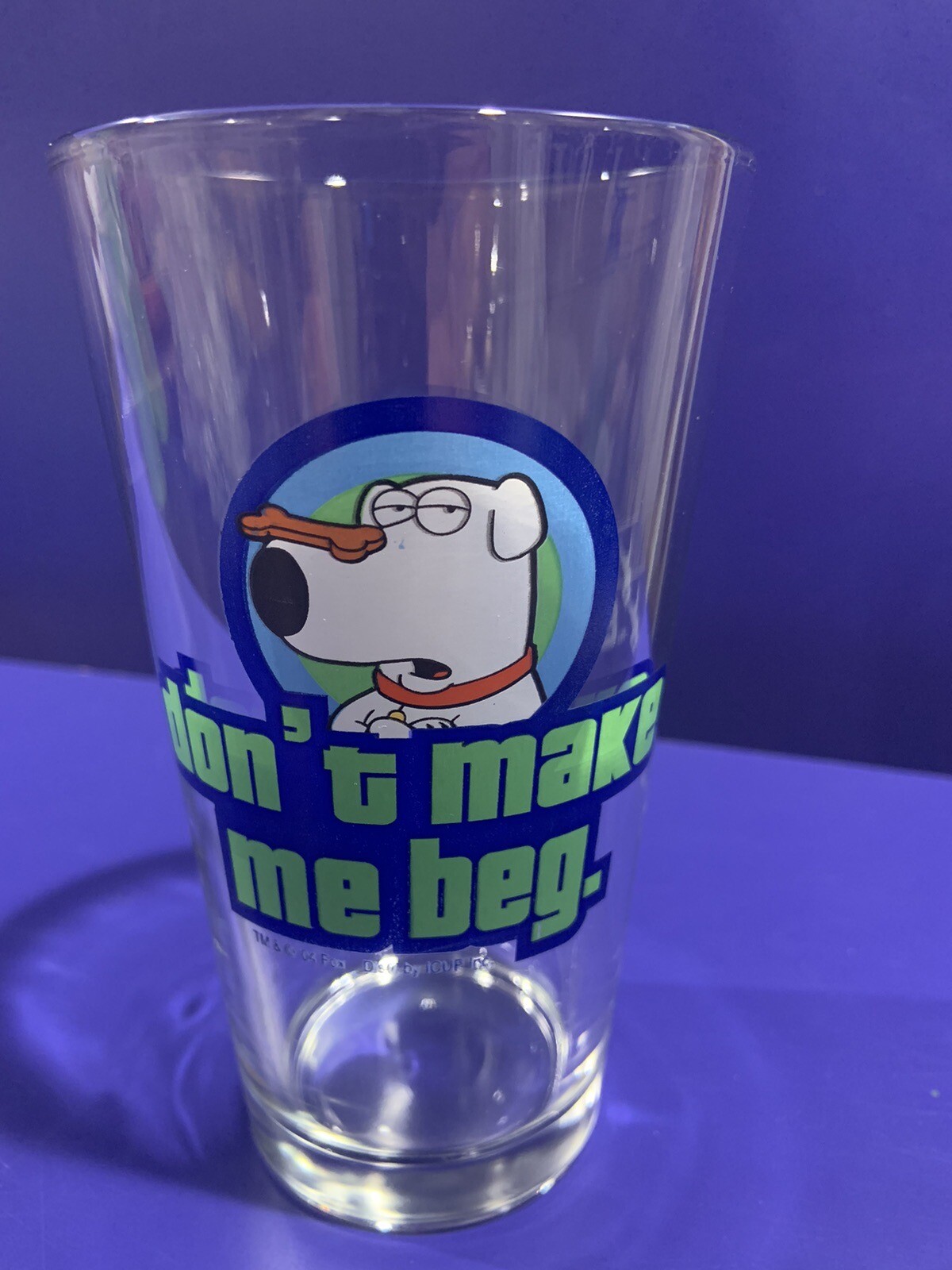 Family Guy ~ Brian “Don't Make Me Beg” 16 oz Pint Beer Glass | eBay