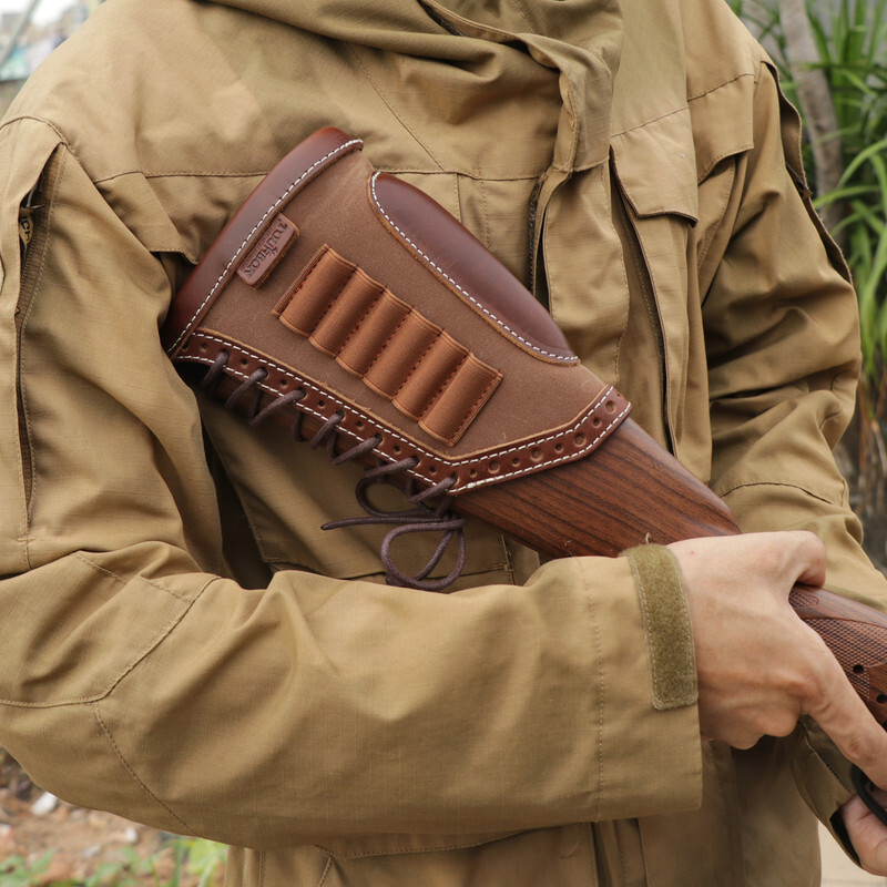 TOURBON Canvas Recoil Pad Lace on Rifle Buttstock 30-06 Ammo Holder ...