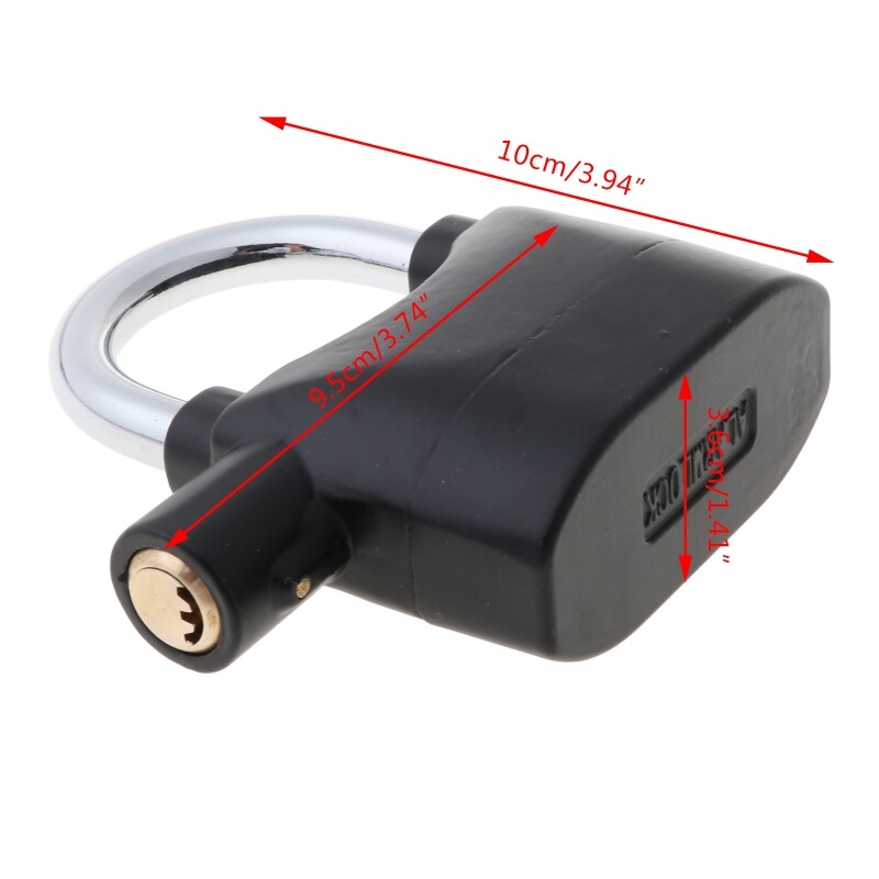 Waterproof Siren Alarm Padlock Alarm Lock for Motorcycle Short Beam ...