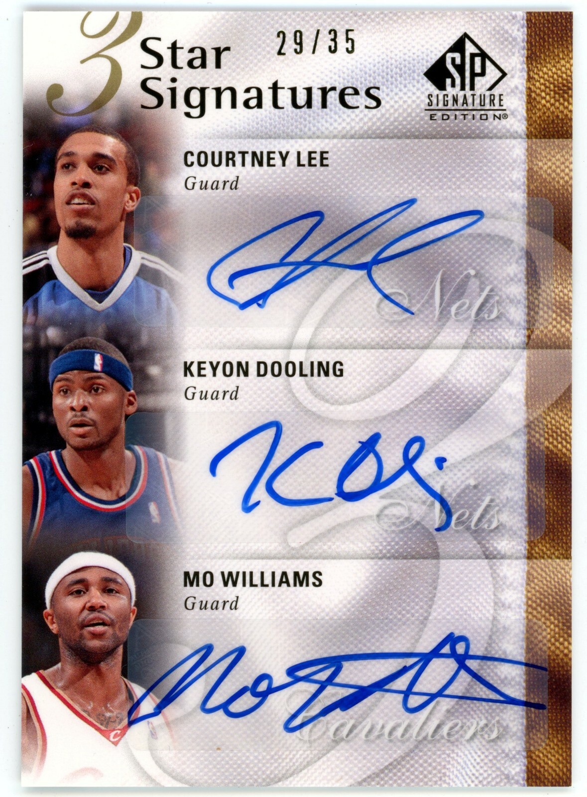 2010-11 SP Signatures Stars Courtney Lee Keyon Dooling Mo Williams Auto ...
