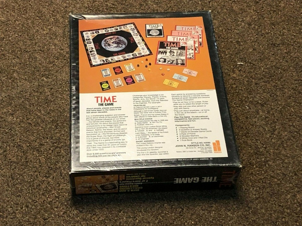 Vintage 1983 Time The Game Time Magazine Trivia Board Game Complete NEW ...