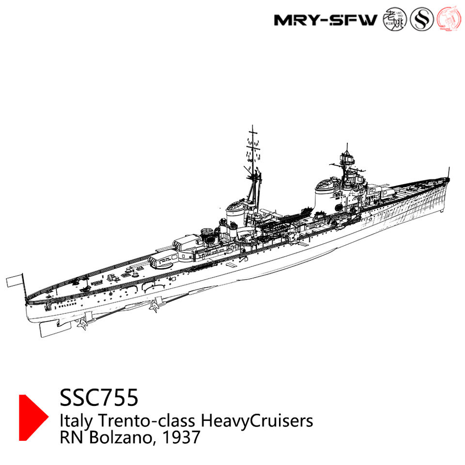 Pre-Sale 1/700 Italy Trento-Class Heavy Cruisers RN Bolzano 1937 Full ...