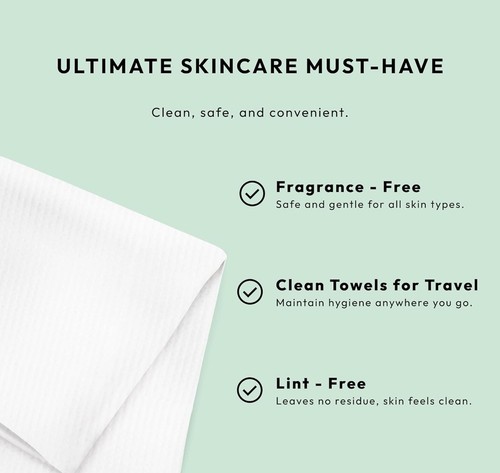 Palara Disposable Face Towels 50 Pieces Ultra Soft Thick 100% Plant ...
