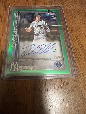 2025 TOPPS CHROME DUKE ELLIS AUTO RC GREEN REF /99 SP NEW YORK YANKEES ...
