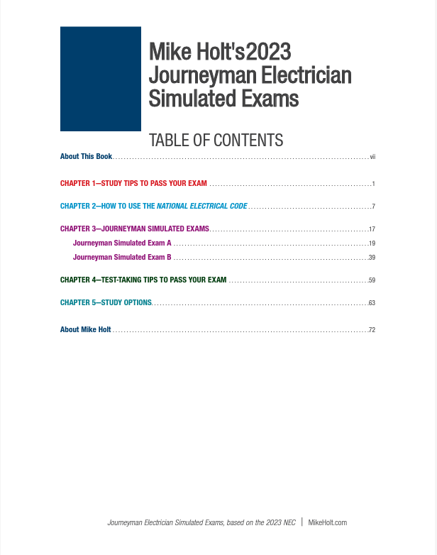 Mike Holt's 2023 Journeyman Electrician Simulated Exams | eBay