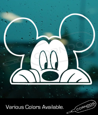 Disney Mickey Peeking STICKER VINYL DECAL MICKEY MOUSE WALT DISNEY ...