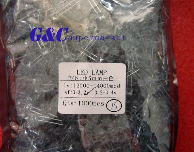 1000pcs F5 5mm White Round Superbright LED Light LED lamp NEW | eBay