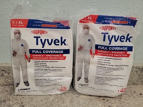Lot Of 2 Painters Suit DuPont Tyvek Full Coverage Coveralls Suit L/XL ...