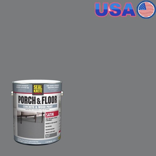 Durable Gray Satin Concrete Wood Paint Scuff Stain Resistant UV Mildew ...