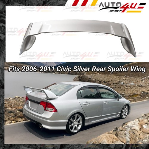 Fits 2006-2011 Honda Civic Sedan Mugen Style Silver Rear Trunk Spoiler ...