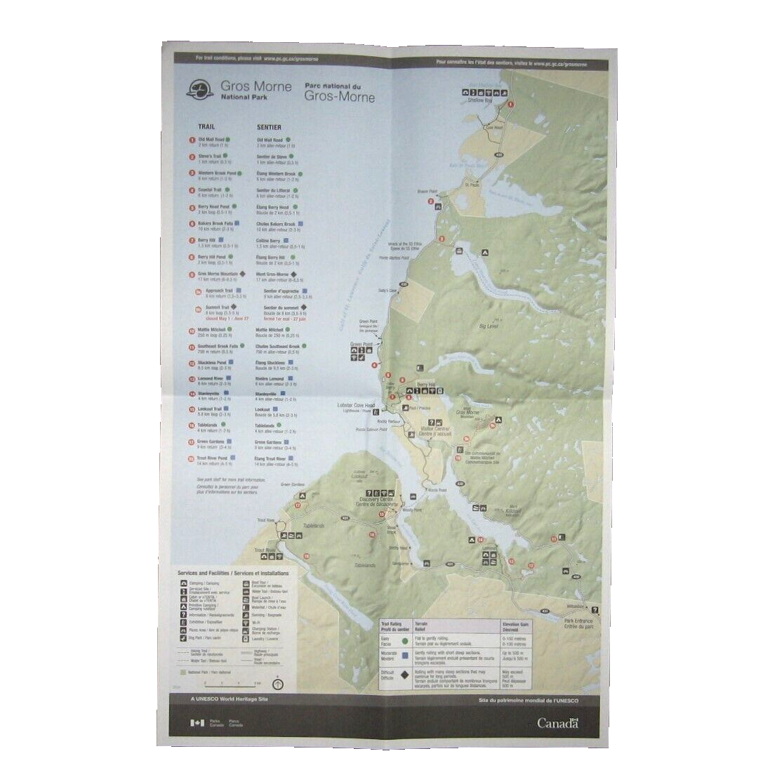Gros Morne Map Gros Morne National Park Natural World Heritage Sites