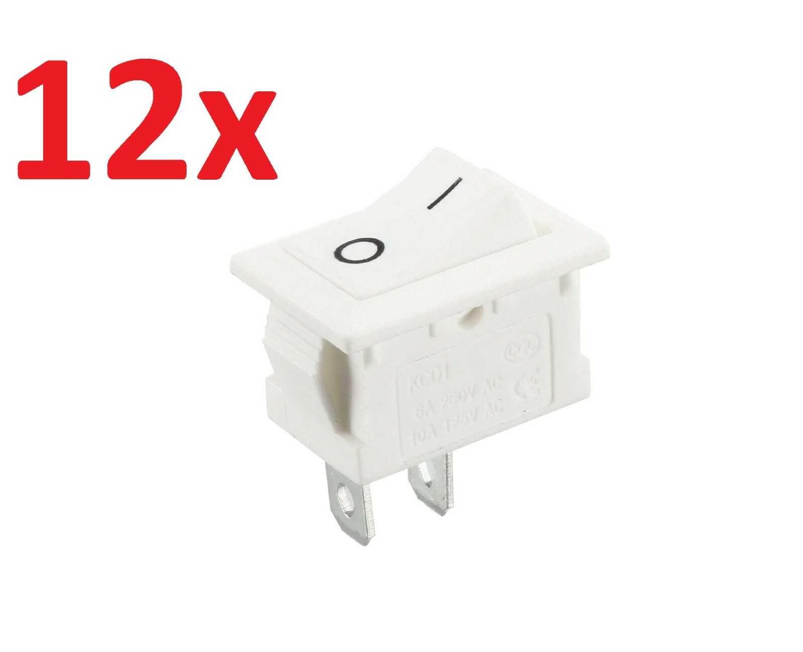 12 x SPST On/Off Black Square I/O Rocker Mini 12V Switch Automotive Car ...