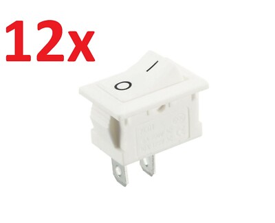 12 x SPST On/Off Black Square I/O Rocker Mini 12V Switch Automotive Car ...