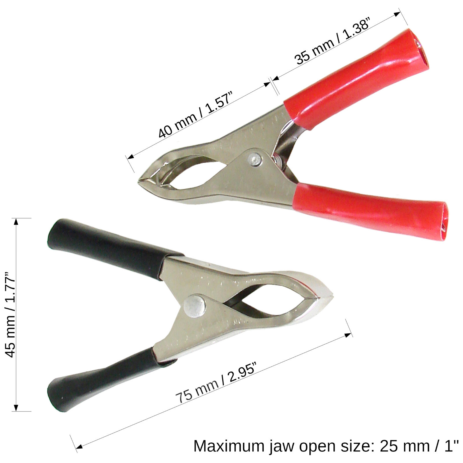 75 mm Crocodile Clips Croc Clamps Electrical Cable Terminal Car Battery ...