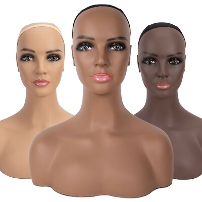 Realistic Mannequin Wig Head PVC Manikin Bust Stand for Display Hair ...