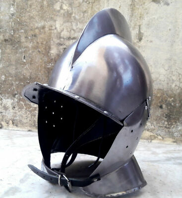 18GA Medieval Knight European Closed Face Burgonet Armour Helmet ...
