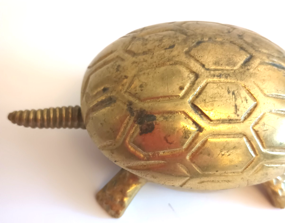Vintage Brass Turtle Bell Wind Up Hotel Bell Korea | eBay
