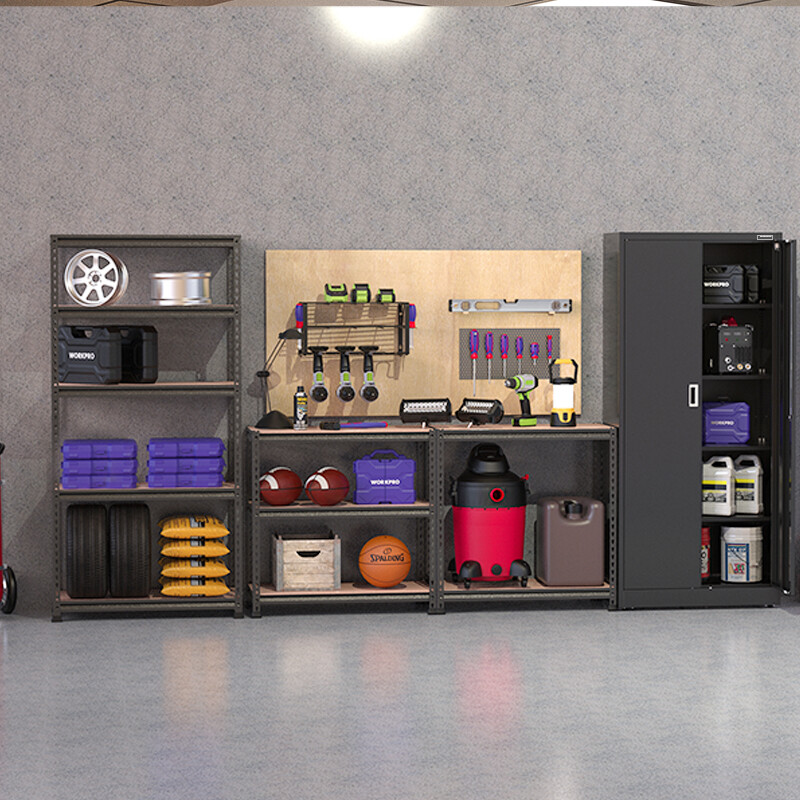 WORKPRO Storage Cabinet Metal Garage Cabinets Tall Locking Steel ...