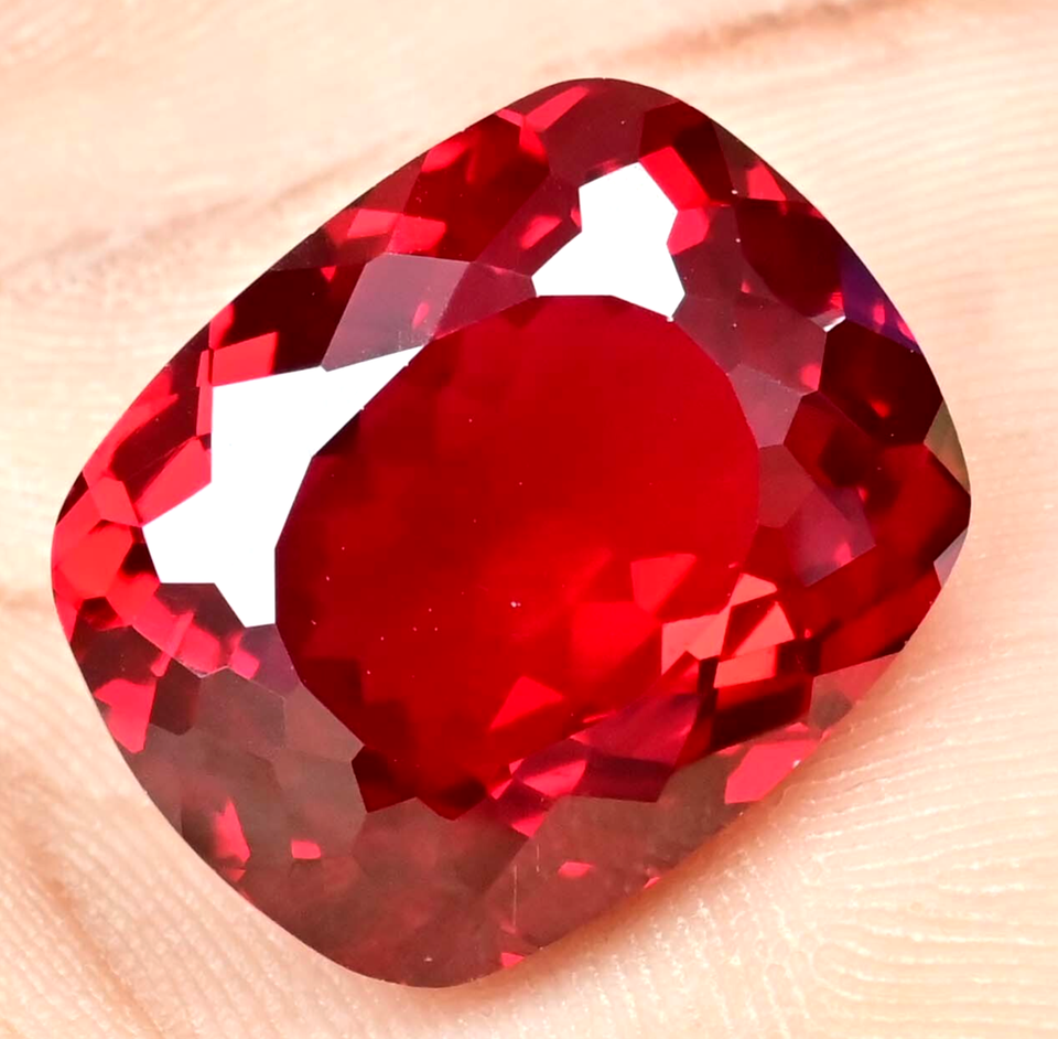 Flawless Natural Mozambique Red Ruby 39.00 Ct Cushion Certified Loose ...