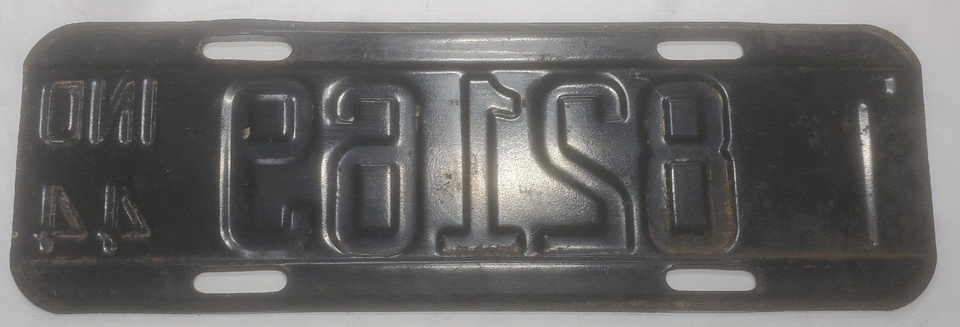 NICE RARE 1944 INDIANA TRUCK LICENSE PLATE STRIP T82169 IND 44 EMBOSSED ...