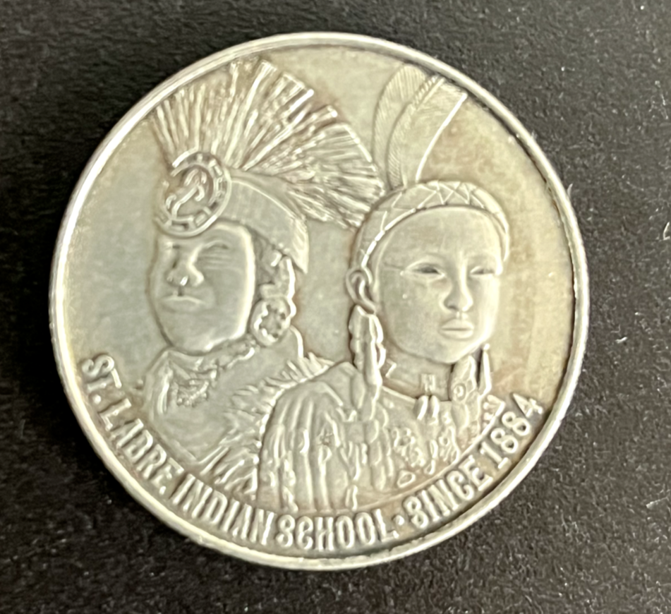 ST LABRE INDIAN SCHOOL TOKEN 5 CENT Rare Vintage 1.1 INCH Large Token ...