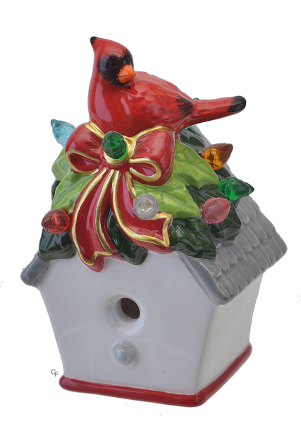 Ganz, Midwest CBK LED Lite-up Birdhouse with Cardinal Mini Shimmer | eBay