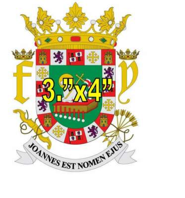 PUERTO RICO FLAG, COAT OF ARMS, PR STICKER DECAL- ESCUDO PUERTO RICO ...