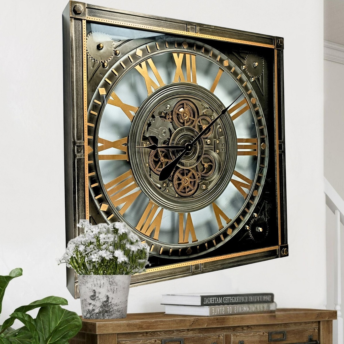 Antique Square Wall Clock