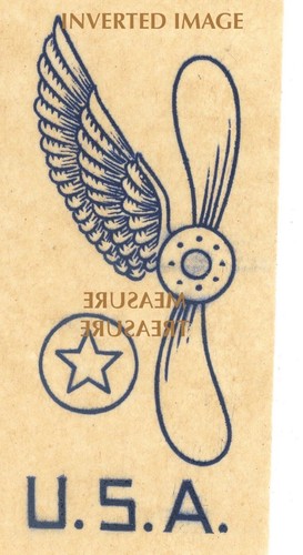 C.1942 WW2 USAF USA PATRIOTIC EMBLEM PROPAGANDA NOS HEAT TRANSFER F11 ...