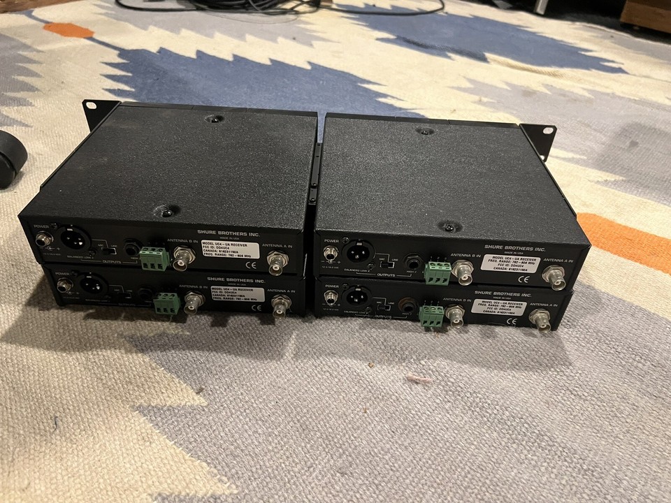 Lot Of 4 RACKED Shure UC4-UA Wireless Microphone Receivers 782-806 MHz ...