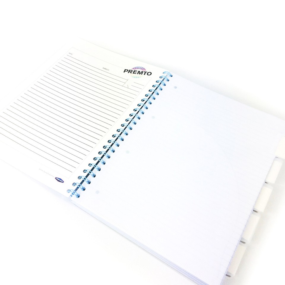 A4/A5 Project Book Spiral Notebook 250Pages 5 Subject Dividers Pad ...