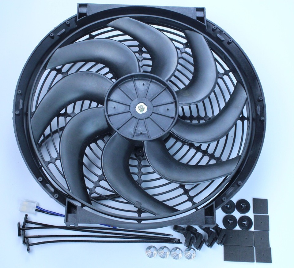 14" Heavy Duty Radiator Electric Wide Curved Blade FAN 12V 3000 CFM ...