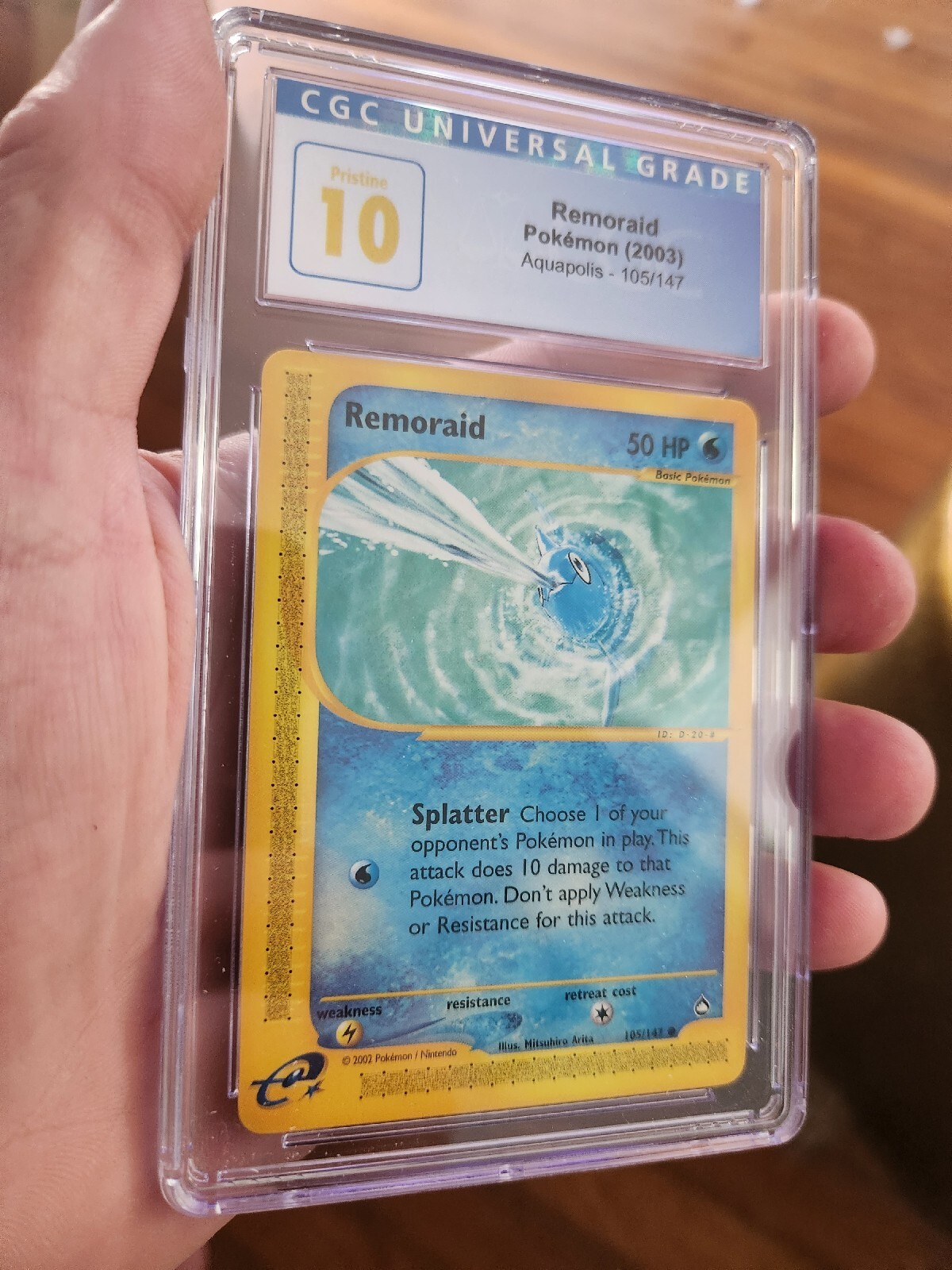 (POP 5) CGC 10 PRISTINE Remoraid 105/147 Aquapolis EReader 2003 Pokemon ...