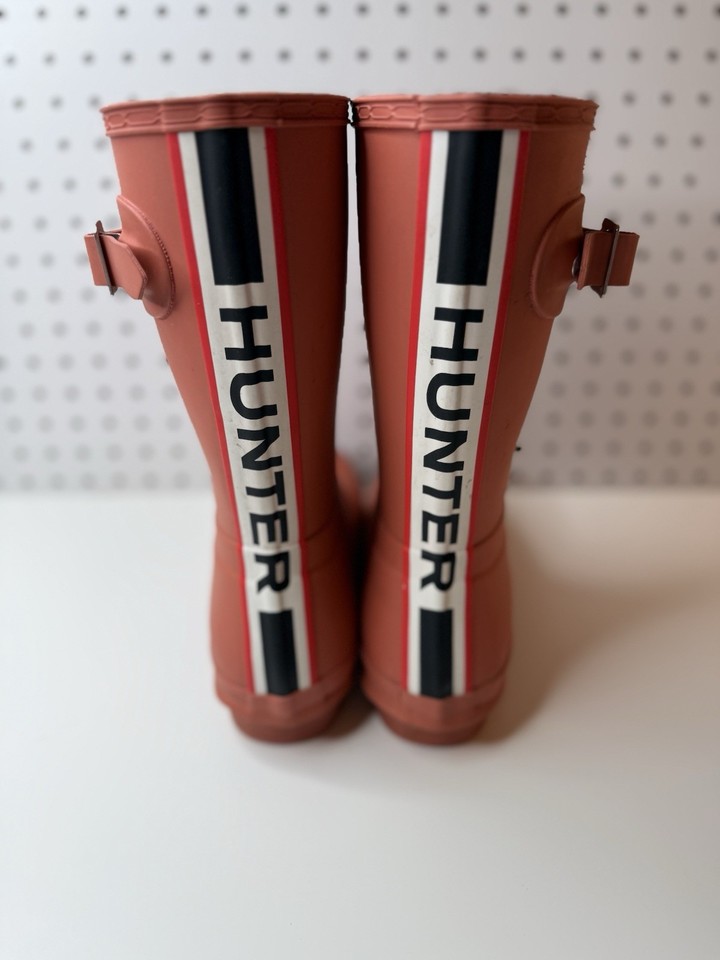 Hunter Original Short Tri Colour Logo Backstrap Boots US 9 EU 40/41 Red ...