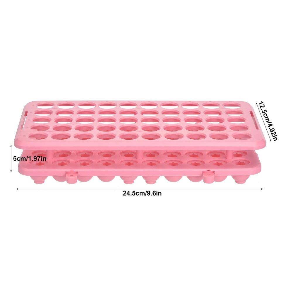 50 Hole Plastic Test Tube Holder Rack with Silicone Pad for Tubes Under ...