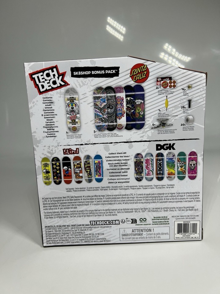 Tech Deck SK8SHOP Bonus Pack SANTA CRUZ 50 Years Fingerboards 6 Boards ...
