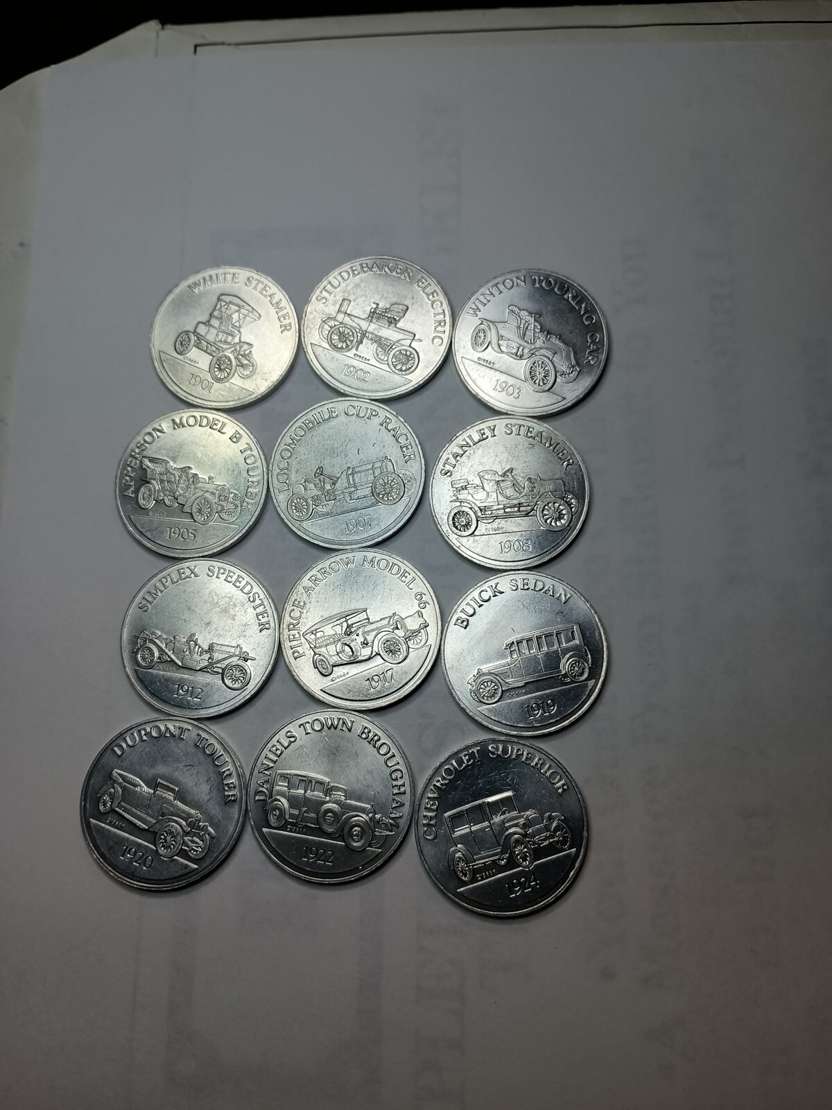12 Aluminum Sunoco Oil Gasoline Premium Landmarks of America Coins ...