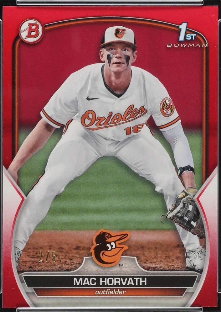 2023 Bowman Draft - Mac Horvath #BD-90 Red /5 (RC) for sale online | eBay