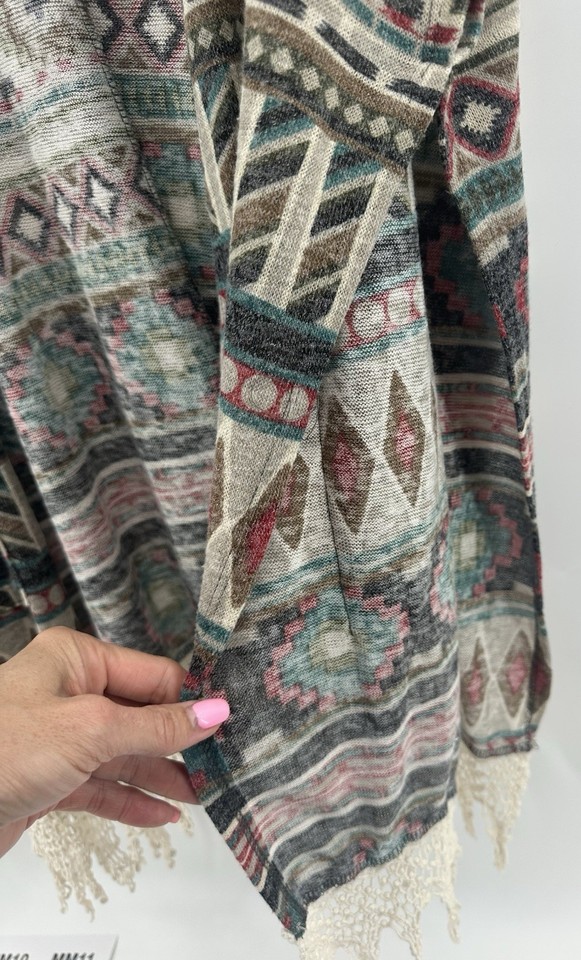 Easel Kimono Cardigan Aztec Open Front Coachella M Southwestern ...