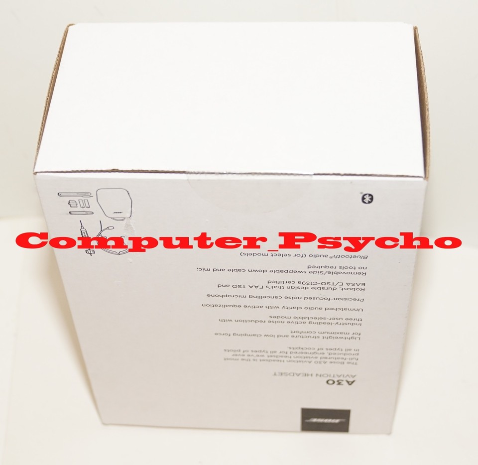 BOSE A30 857641-3120 AVIATION HEADSET BLUETOOTH BATTERY DUAL PLUG ...