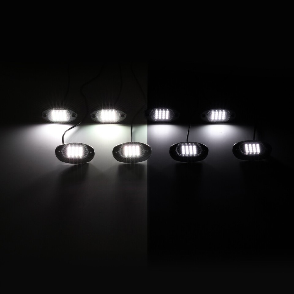 RGBW LED Rock Lights bluetooth Controller Timing Music 8 Pods Neon Glow ...