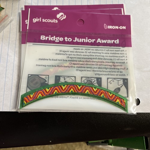 GIRL SCOUT BRIDGE TO JUNIOR AWARD - IRON-ON - FREE SHIPPING | eBay