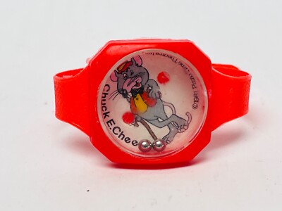 Vintage Chuck E Cheese Plastic Marble Game Wrist Watch Toy 1981 Rare ...