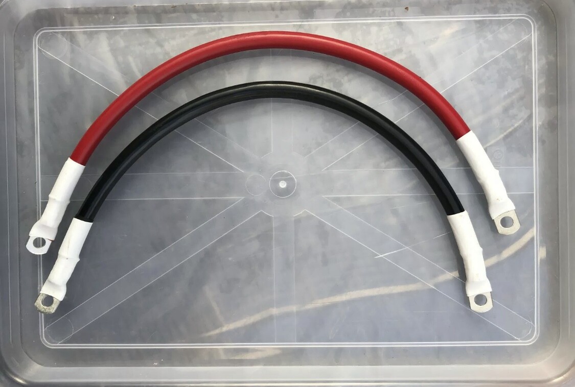 20 CM DC 12 VOLT BATTERY POWER CABLE 2AWG WIRE 150 AMP WITH 10 MM LUGS ...