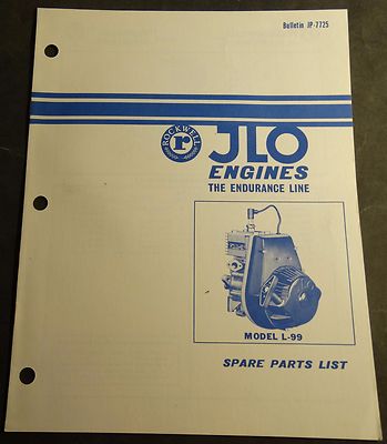 7/1970 JLO ENGINE ENDURANCE LINE L-99 SPARE PARTS MANUAL JP-7725 (116 ...