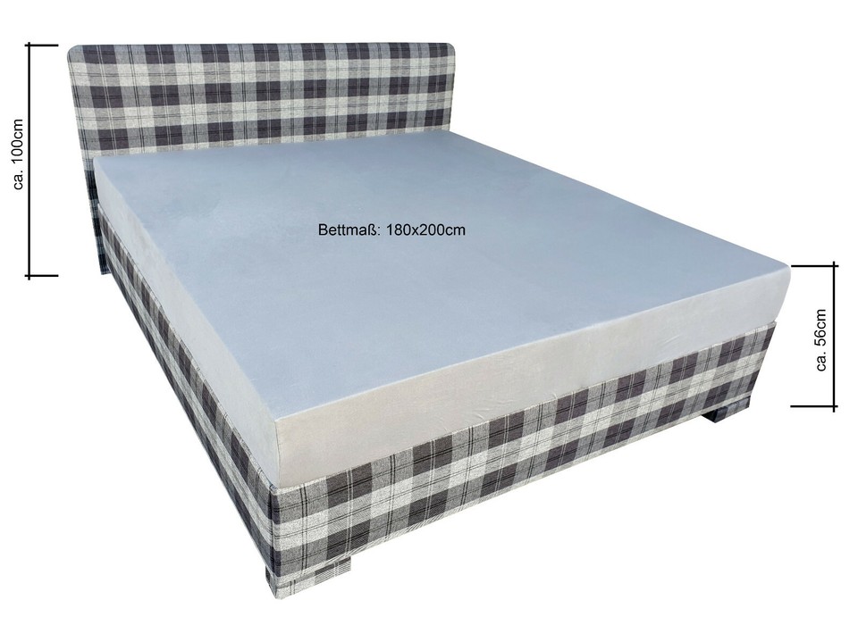 Boxspring Optik Wasserbett "Edinburgh" komplett, Komforthöhe, Mesamoll ...