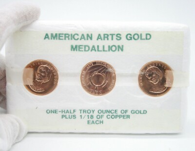 1980 1/2 oz MARIAN ANDERSON AMERICAN ARTS GOLD MEDALLION 3 COINS SET 1/ ...